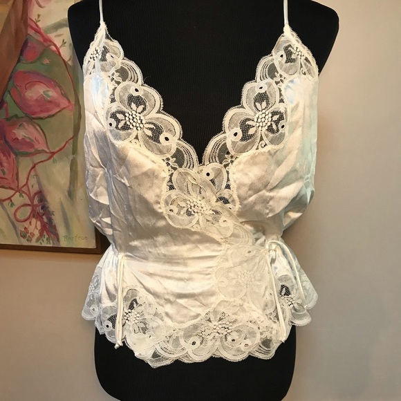 Vintage | Tops | Vintage Lace Wrap Cami 97s 70s White | Poshmark